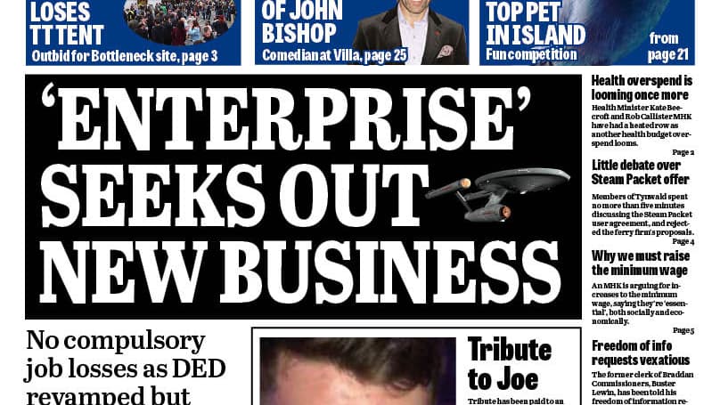 Government department shake-up on the front page of today's Manx ...