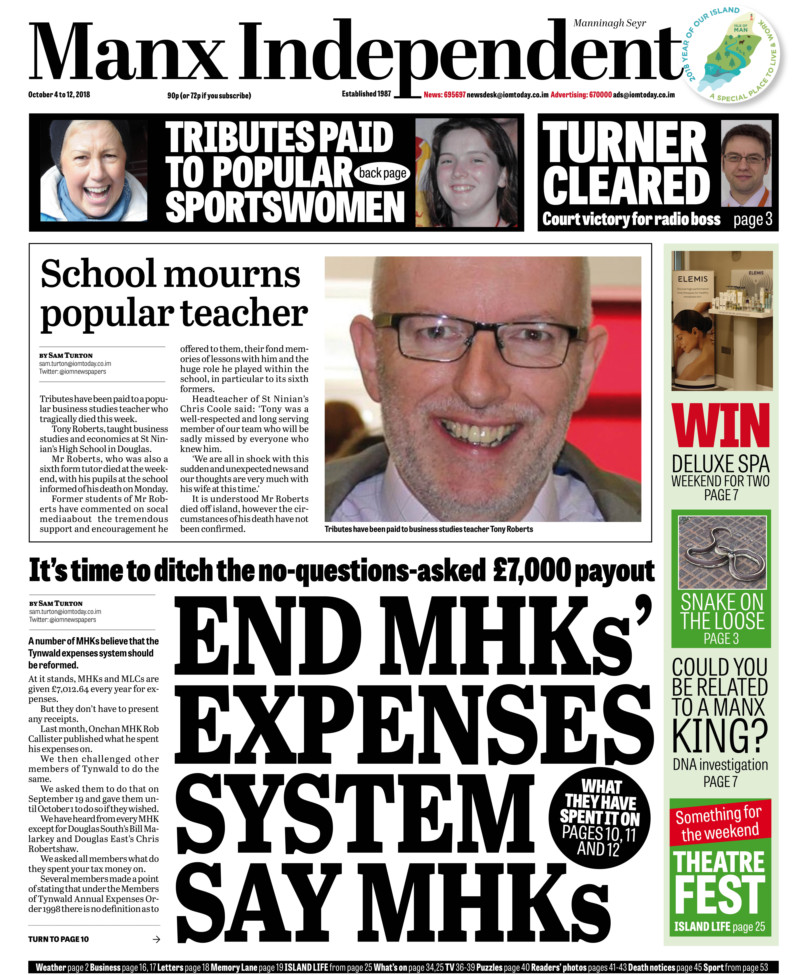 In the Manx Independent: On what do MHKs spend their £7,000 expenses ...
