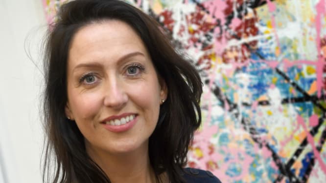 Painter Helen Hughes opens her colourful exhibition | iomtoday.co.im