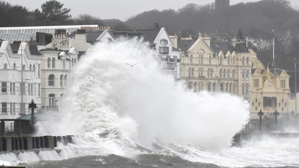 Yellow weather warning for severe gales as Storm Agnes hits the Isle of ...