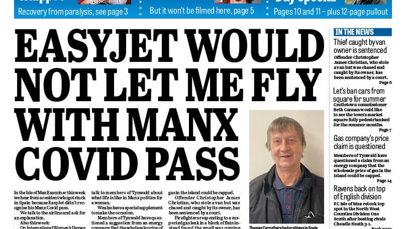In this week's Isle of Man Examiner: Reader tells us about his plight ...
