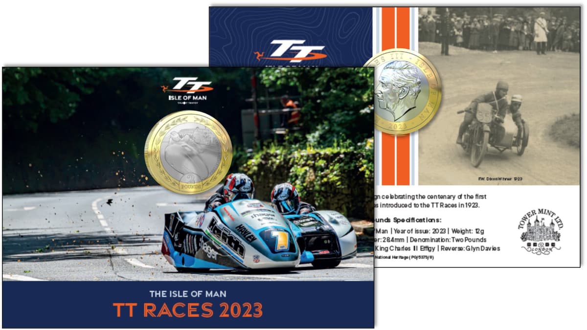 New £2 coins celebrating the TT sidecar race and the island's railways ...