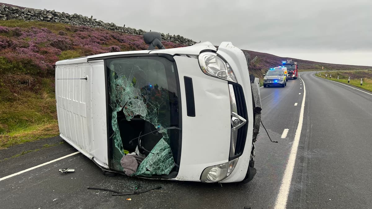Van overturned on Mountain Road | iomtoday.co.im