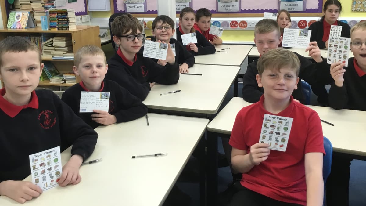 School children take part in postcard project | iomtoday.co.im