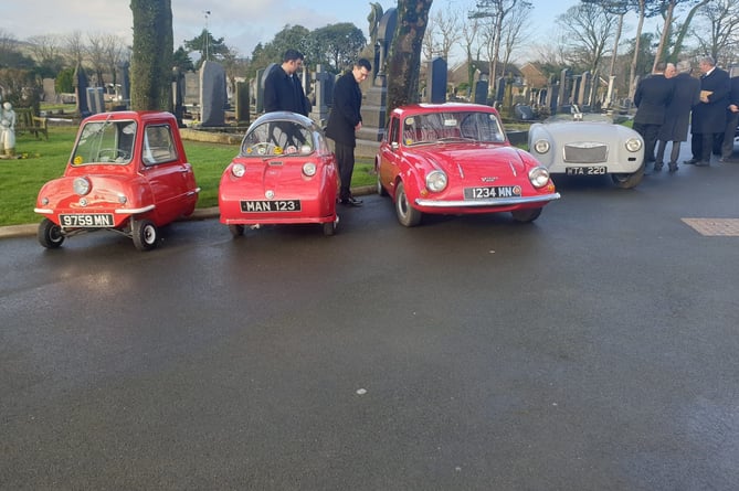 Rare sight at funeral of George Gelling as Peel Engineering cars line ...