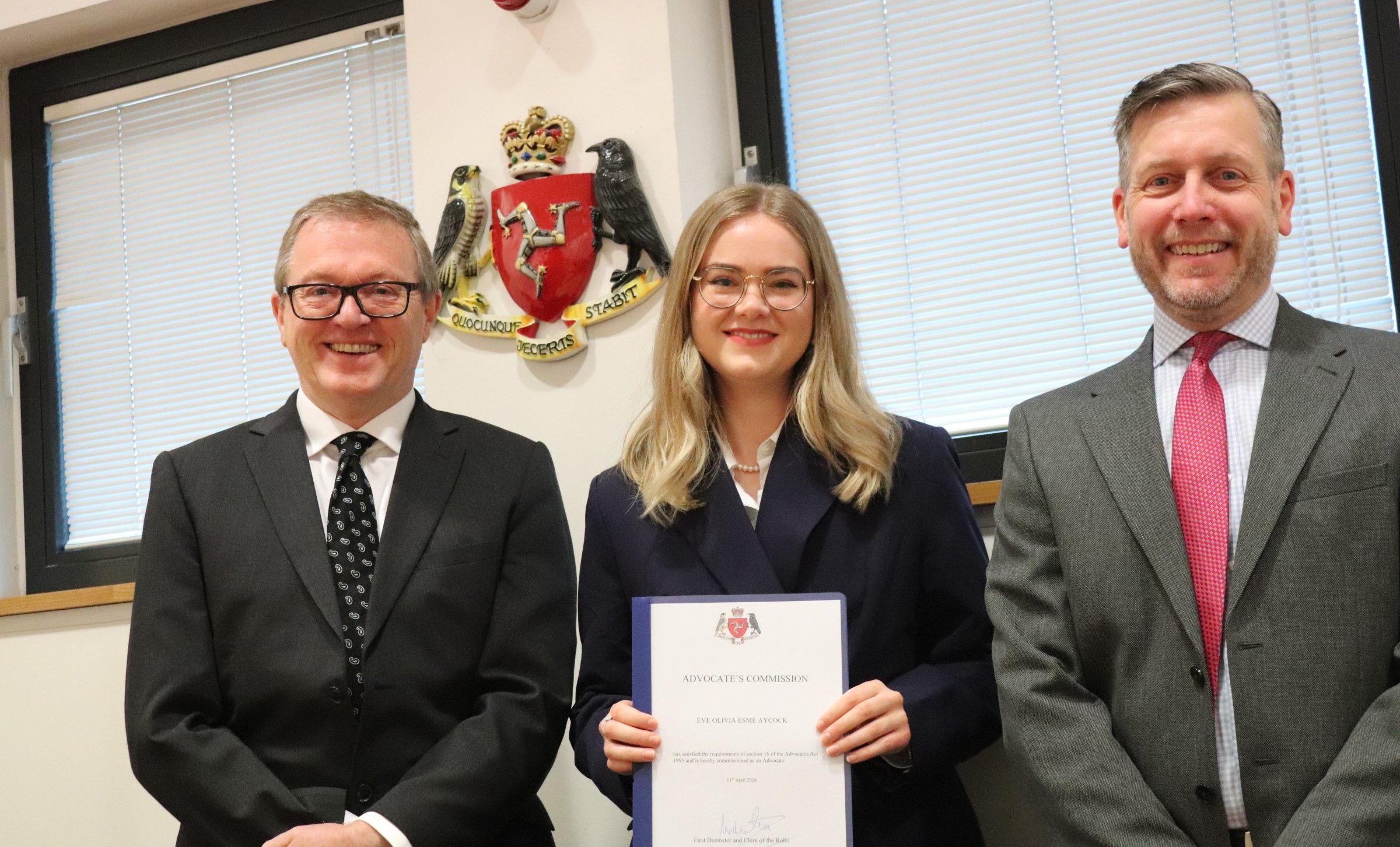 M&P Legal's Eve Aycock commissioned as an advocate | iomtoday.co.im