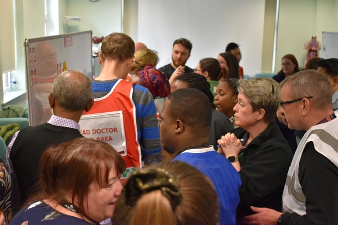 Tense pictures show staff in action during 'major incident' test on the ...