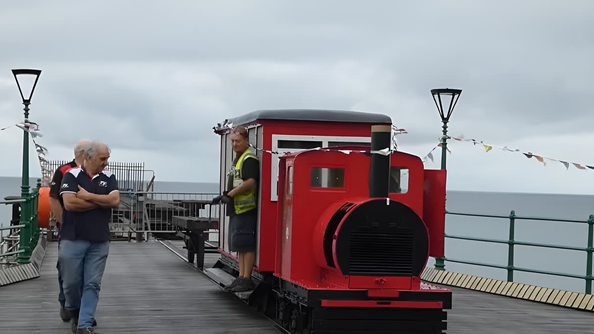 Video shows historic pier train in action for one of the first times in ...