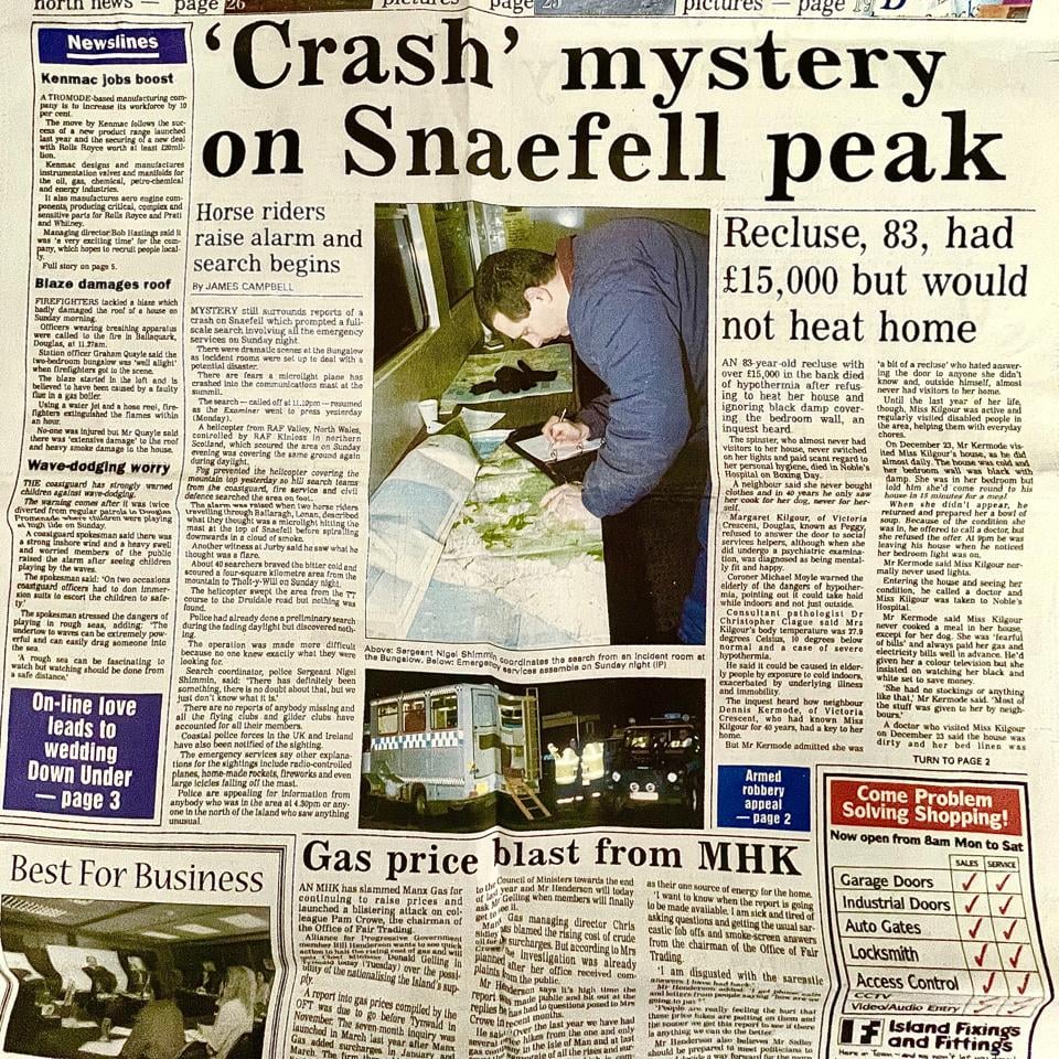 The mysterious mast crash on the summit of Snaefell that was never ...