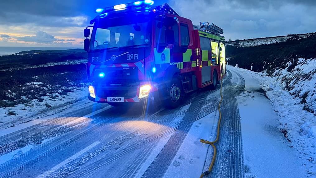 Firefighters rescue driver in early morning road collision amid ice warning | iomtoday.co.im