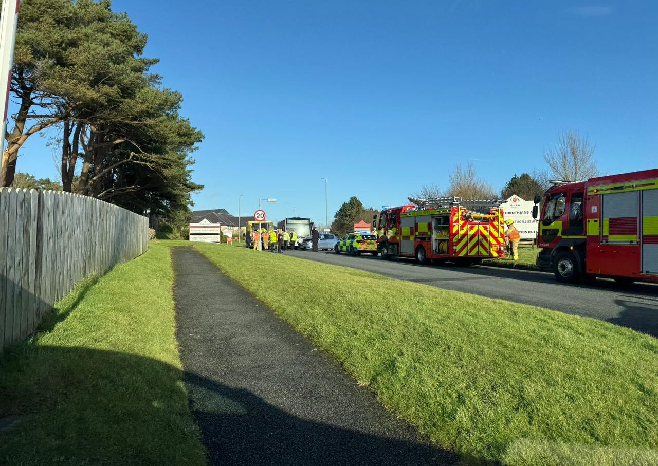 Live updates as crash involving bus and car blocks road near hospital ...