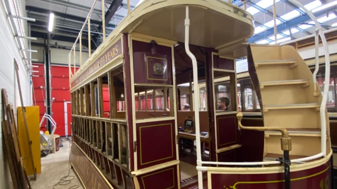 World's oldest working tramcar undergoes restoration in the Isle of Man ...