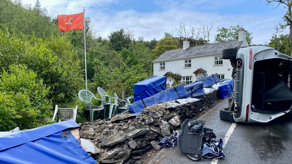 Casualties trapped as car overturns | iomtoday.co.im