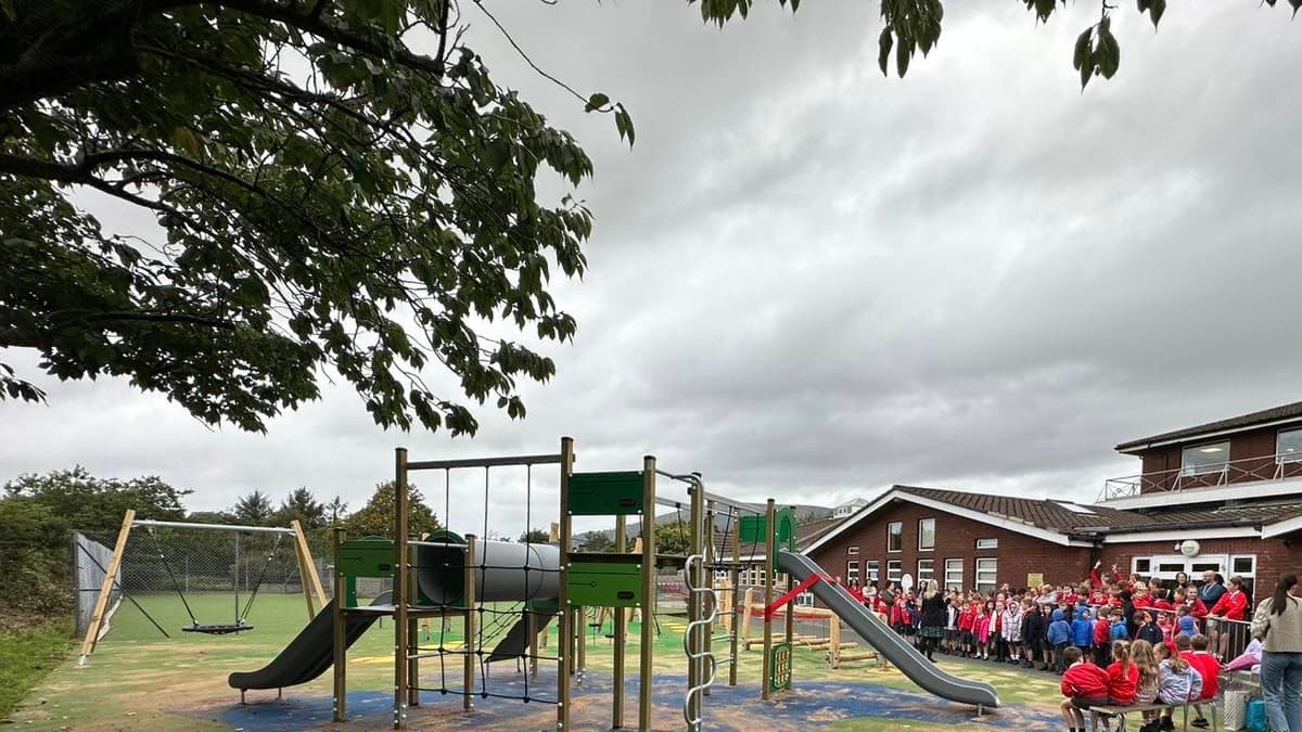 Primary school celebrates opening of new playground after two-year ...