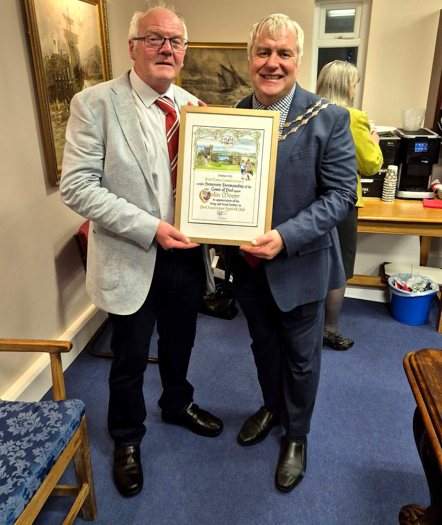Freeman of Peel status for football club devotee Colin | iomtoday.co.im