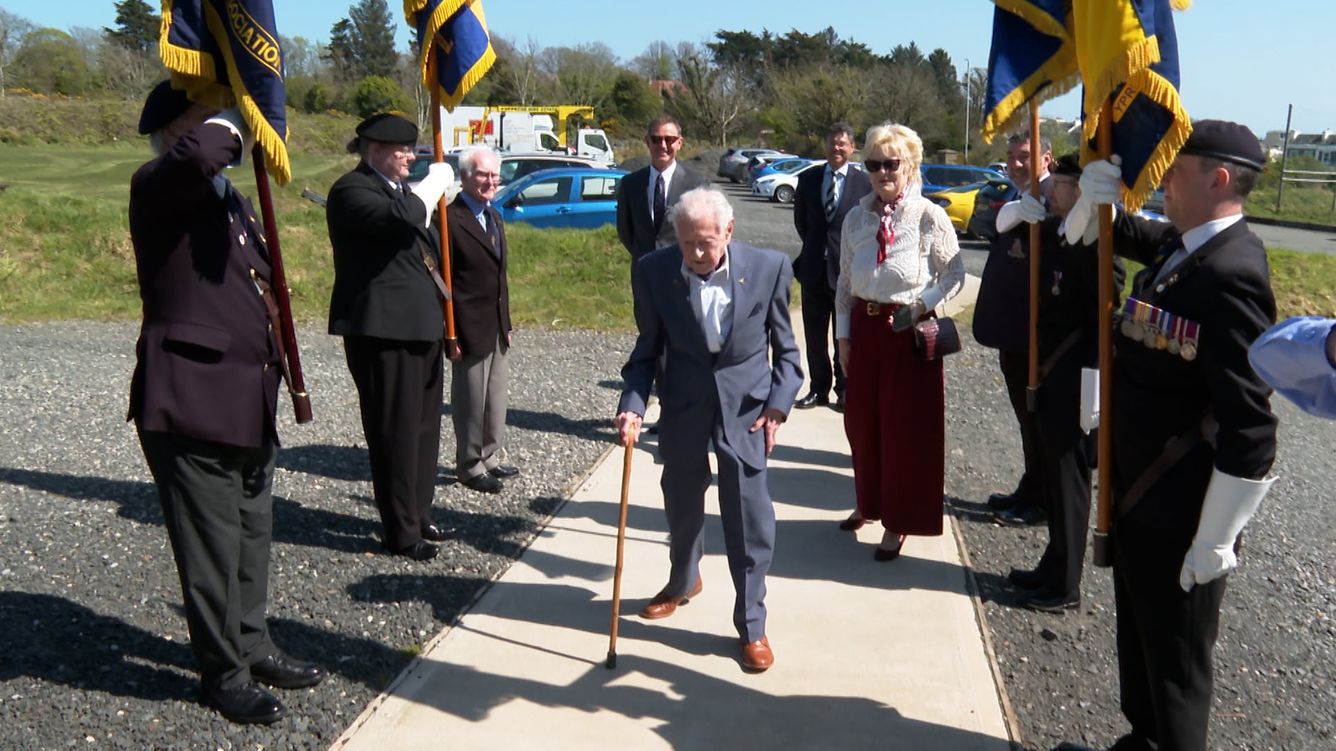 Veteran given guard of honour at surprise 104th birthday party ...